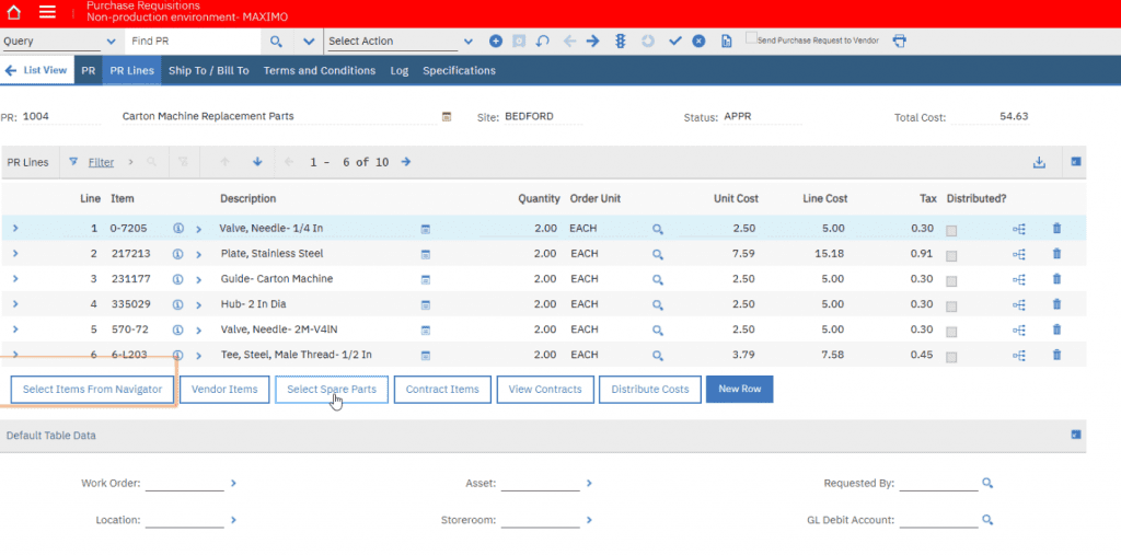 Illustrated parts catalog integrated with MAXIMO